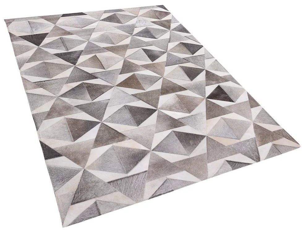 Šedý kožený koberec 160x230 cm ALAKA