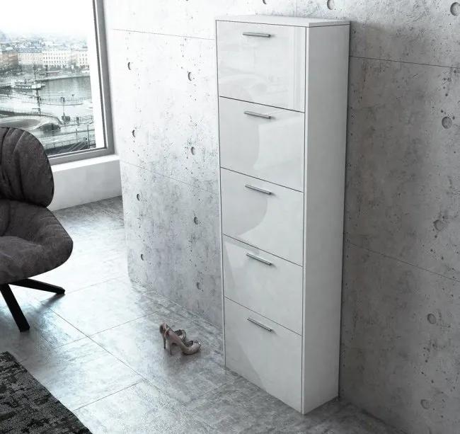 Casarredo - Komfort nábytek Botník GIZMO 5 výklopný, bílá/bílý lesk