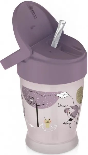 Lovi hrneček se slámkou Lovely Girl - Junior, 12m+,  růžový/bordo, 250ml