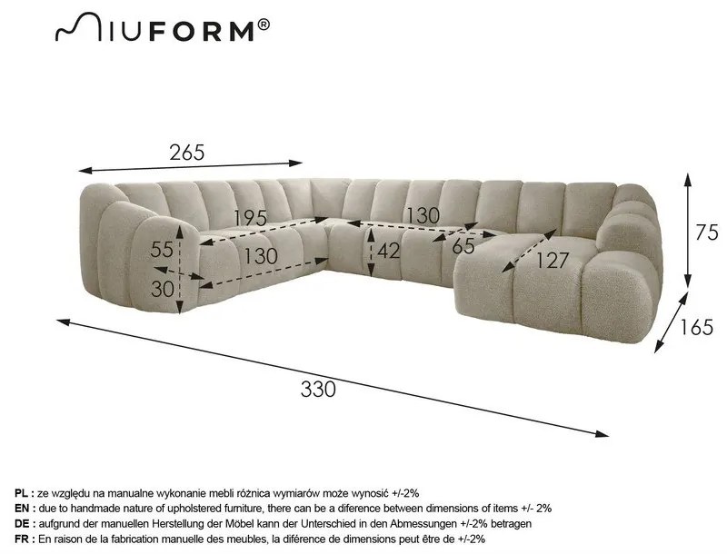 Světle šedá rohová pohovka (levý roh/do "U") Shell – Miuform