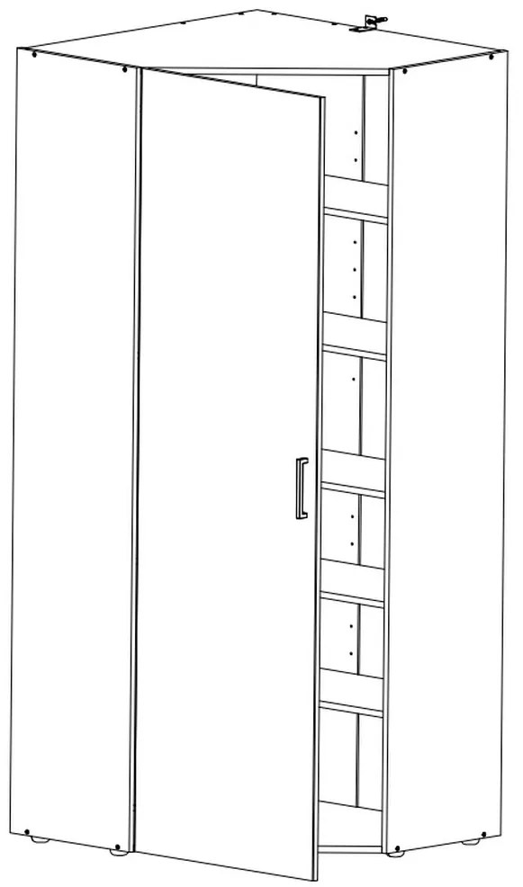 Rohová skříň Multiraum, 80 cm, dub sonoma
