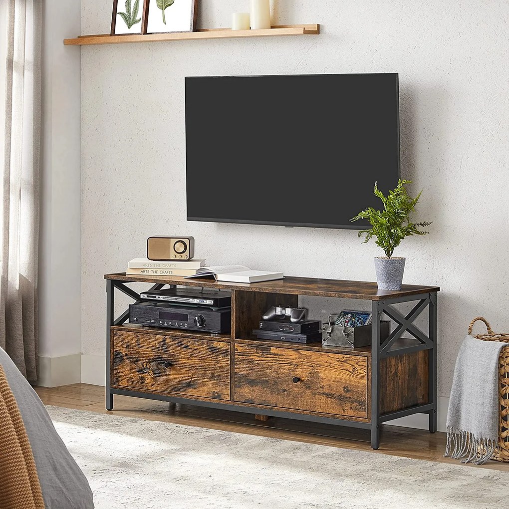 TV skříň se 2 zásuvkami 120 x 50 x 40 cm rustikální hnědá