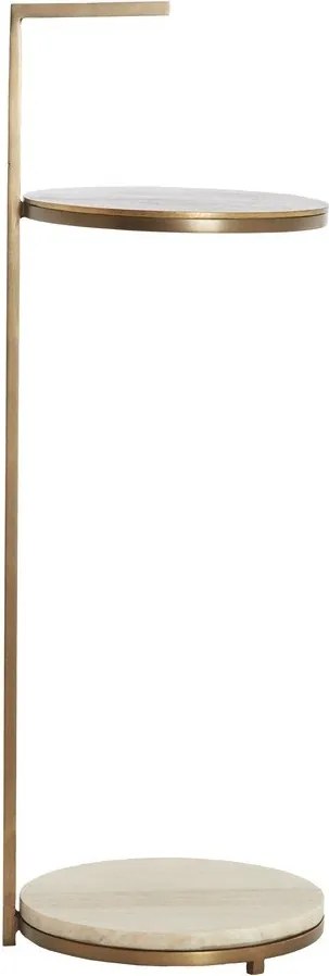 Kulatý odkládací stolek s mramorovou deskou ø 26 cm Leda – Light & Living