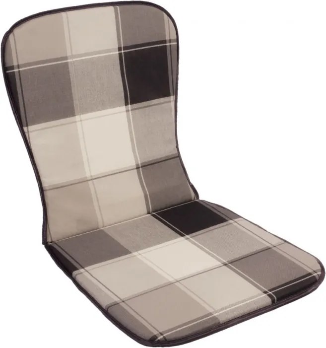 Polstrování pro zahradní židli / křeslo, nízká opěrka, šedivá kostka, 74x39 cm