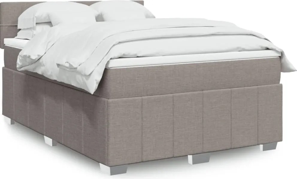Box spring postel s matrací taupe 140x190 cm textil 3289367