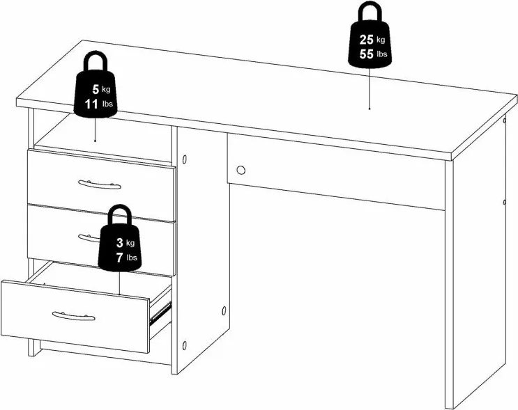 FALCO Psací stůl Felix 134 dub sonoma