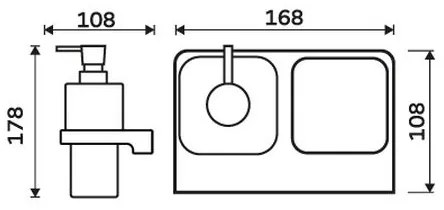 NIMCO MA 2905831H-26 - Nástěnný dávkovač mýdla a stojan na kartáčky MAYA 290 ml