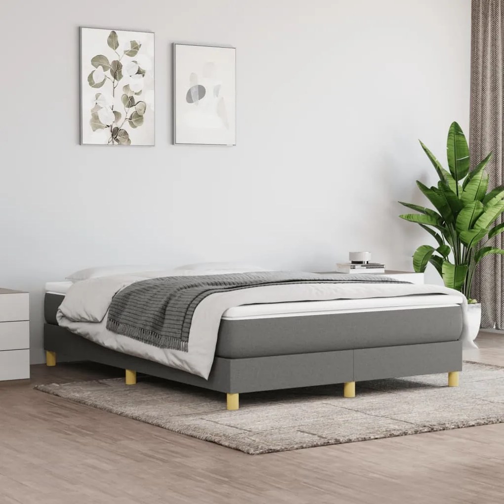 Box spring postel s matrací tmavě šedý 140 x 190 cm textil 3144168
