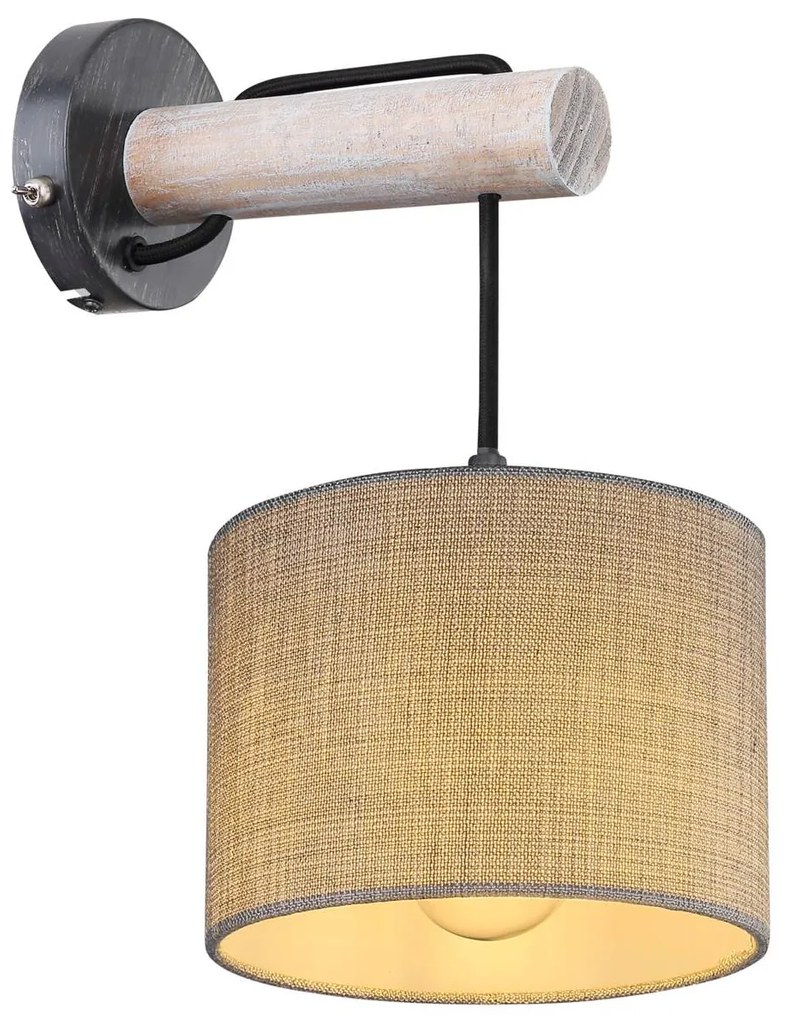 Nástěnná moderní lampa s vypínačem ROGER, 1xE27, 40W Globo ROGER 15378W