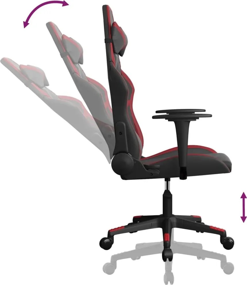 vidaXL Masážní herní židle umělá kůže [345430] Barva: Bílá a černá