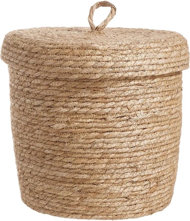 RUSH ROPE Koš kulatý s víkem 30 cm