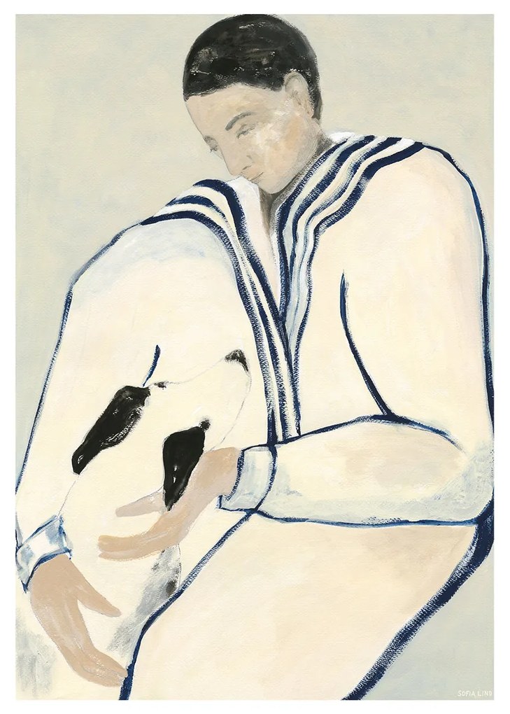 The Poster Club Plakát Man and Dog by Sofia Lind 70x100 cm