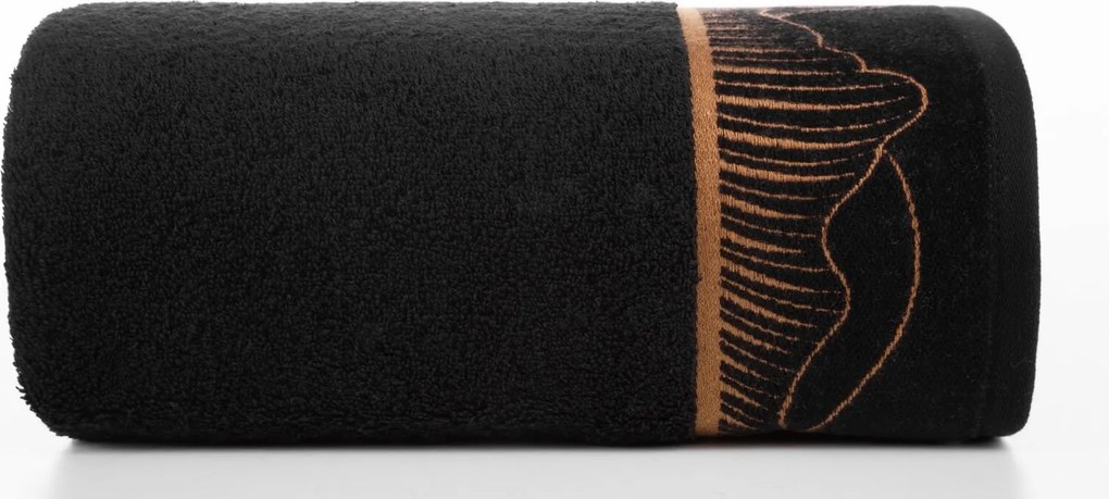 BAVLNĚNÝ RUČNÍK LIMITED COLLECTION PEONIA1 50X90 CM ČERNÁ