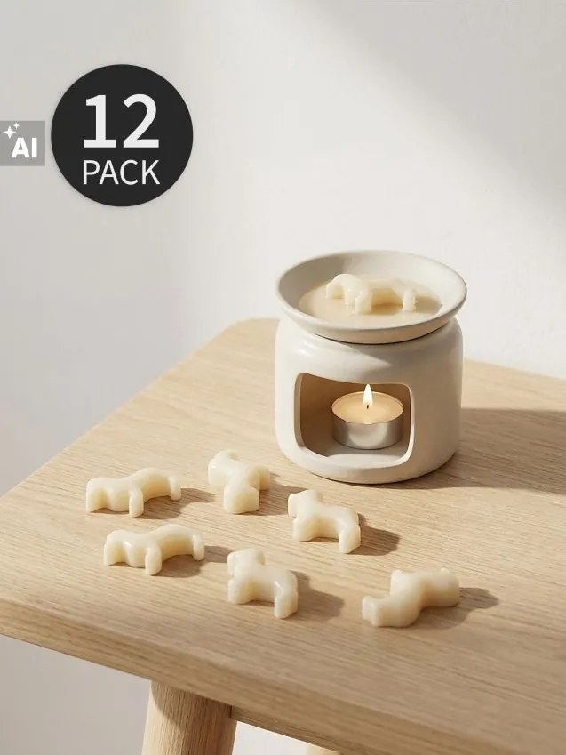 Sinsay - Vonný vosk ve tvaru jezevčíka Almond milk & Chocolate 12 pack - krémová