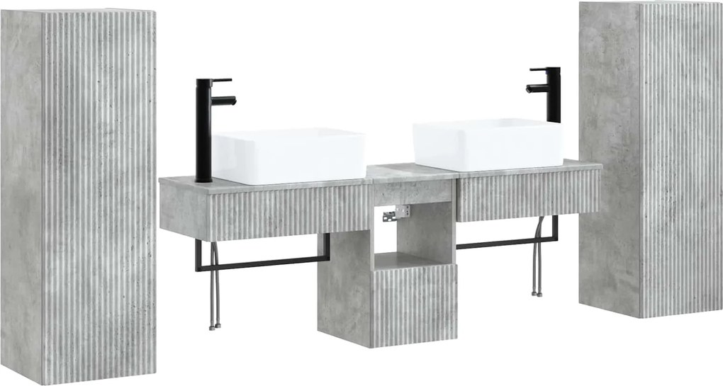 Sada koupelnového nábytku 5 ks Betonově šedá 33 x 34,5 x 100 cm 3405976