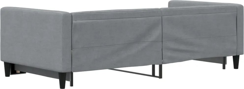 Válenda s přistýlkou světle šedá 90 x 190 cm textil 3196588