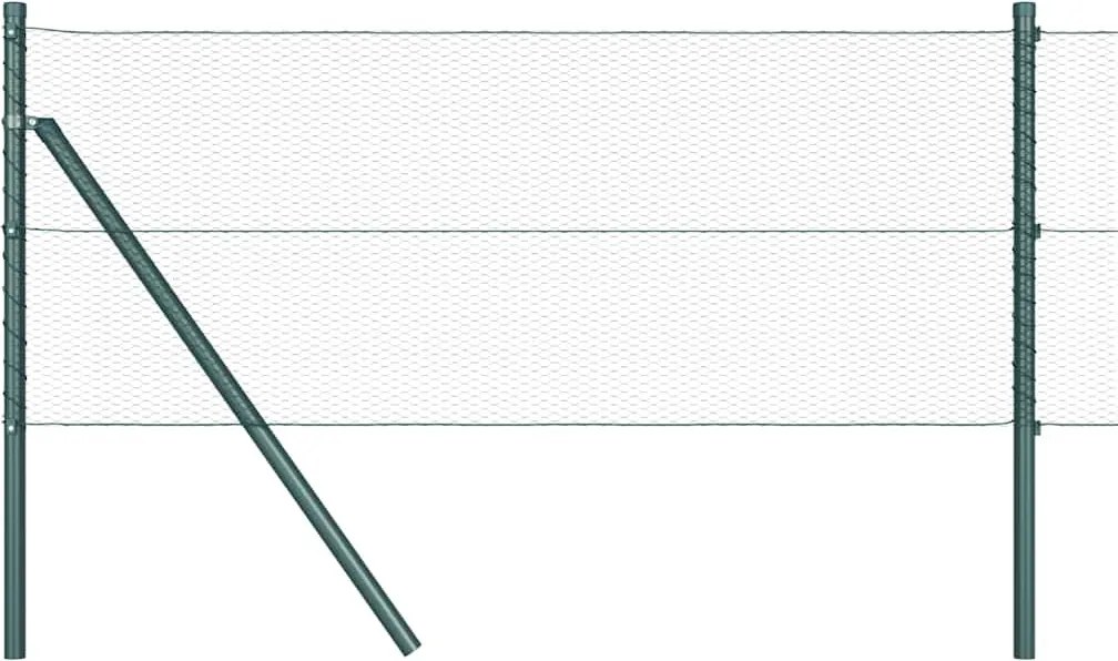 Hexagonální kotvení plotu 10 x 0,6 m Ocel potažená PVC Zelená 3352628