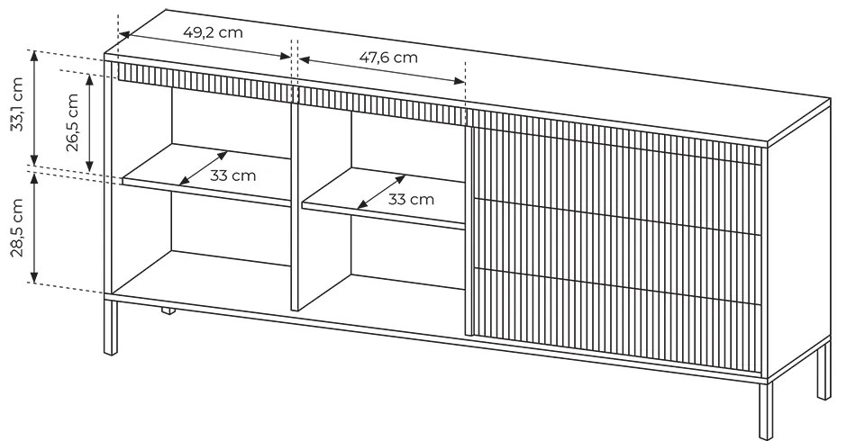 SENSO c | komoda 187 2D3S | 187,1 cm | černá