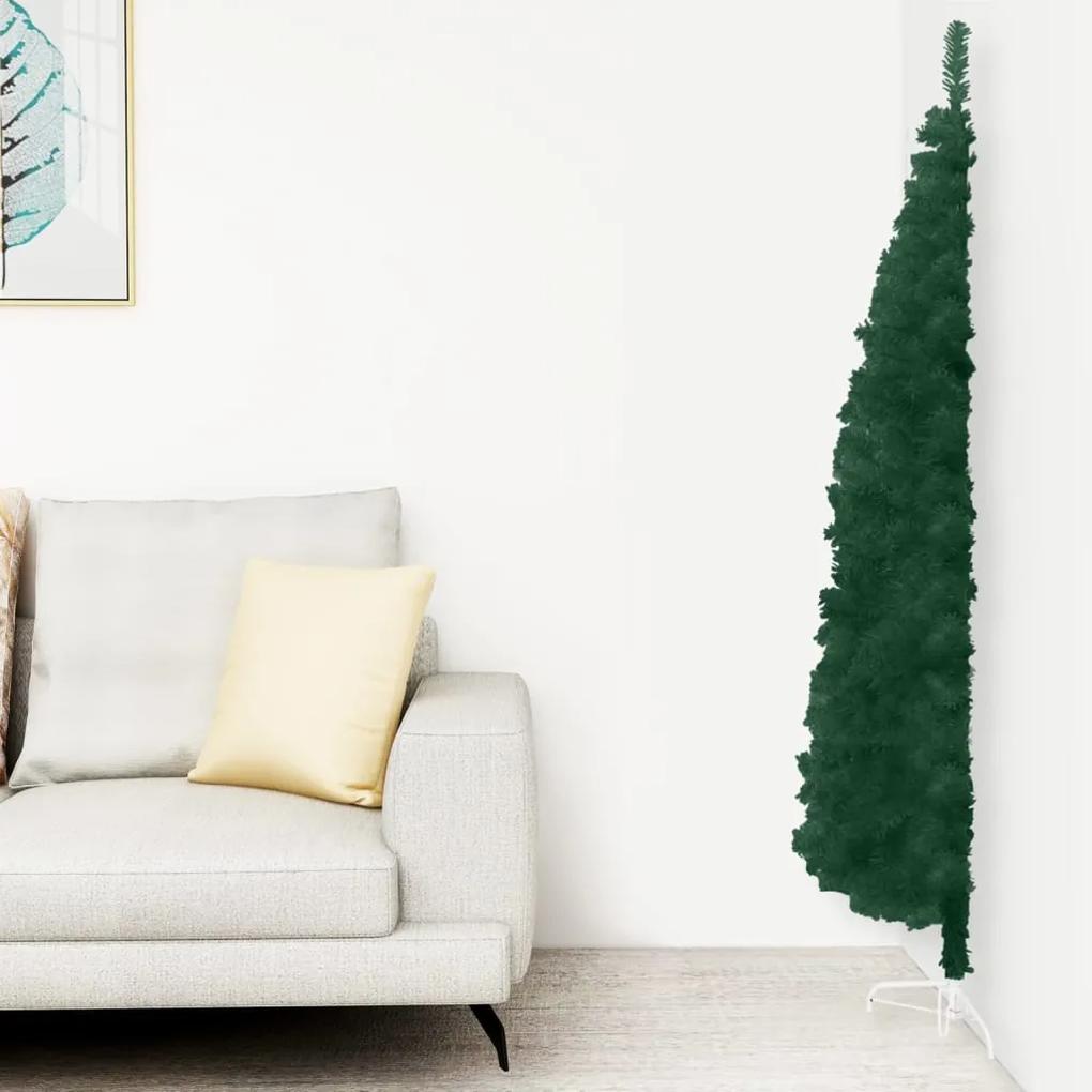 344600 vidaXL Úzký umělý poloviční vánoční stromek se stojanem zelený 150 cm