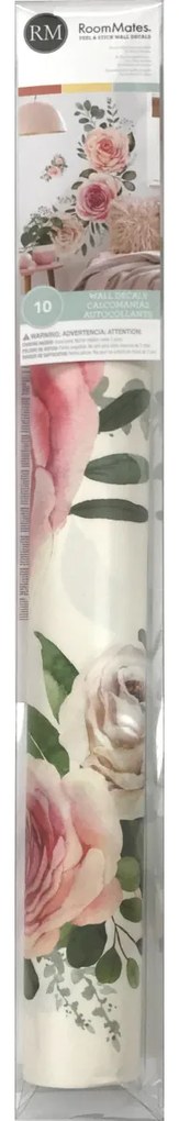Dekorativní samolepka KVĚTY RŮŽE ve stylu akvarelu