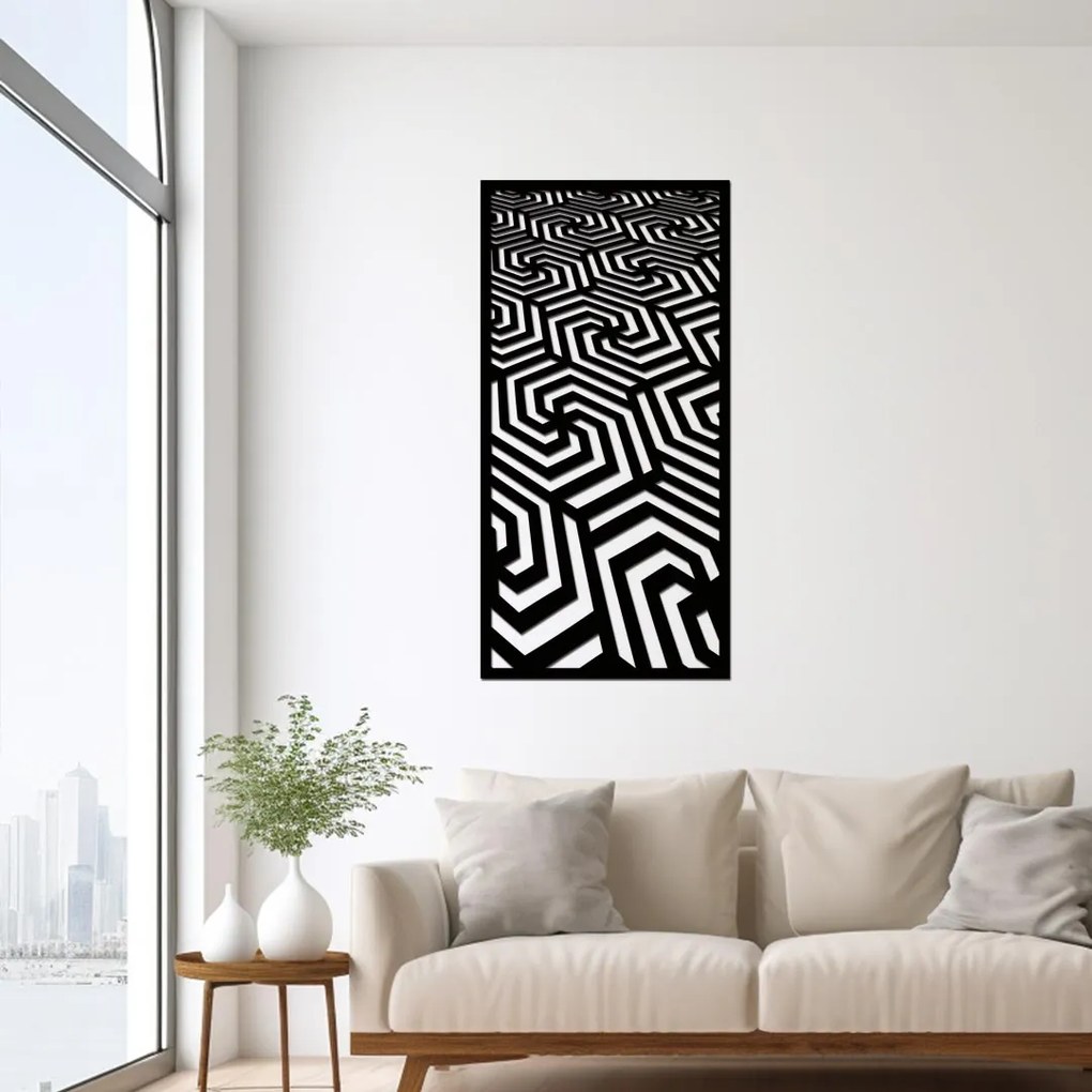 dřevo života Dekorační panel MAZE Rozměry (cm): 20x40, Barevný vzor: Černá