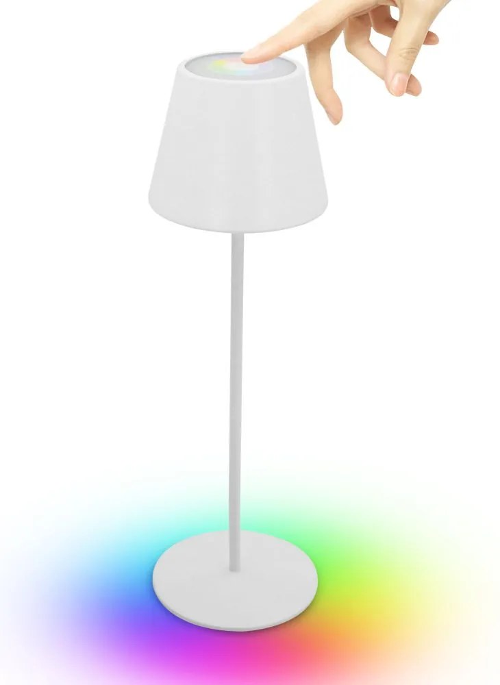 VELAMP Dobíjecí stolní RGB lampa TL1908-W s dotykovým spínačem