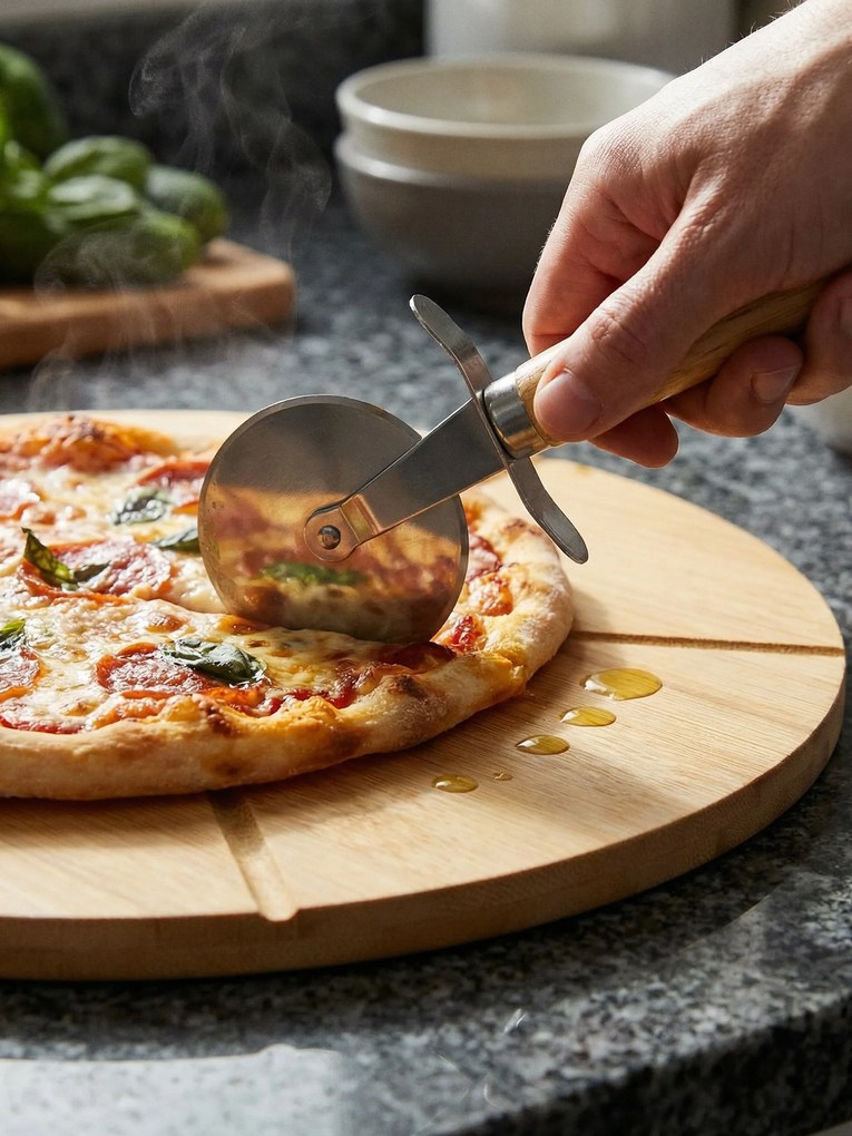 Sinsay - Prkénko na pizzu s nožem - béžová