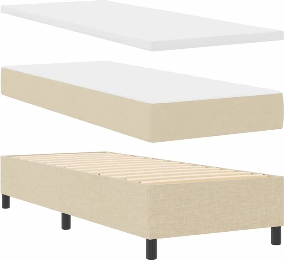 Postel s boxspringem s polštářem Krémová 80 x 200 cm textil 3340597