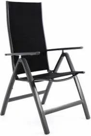 Zahradní hliníková židle DELUXE - černá