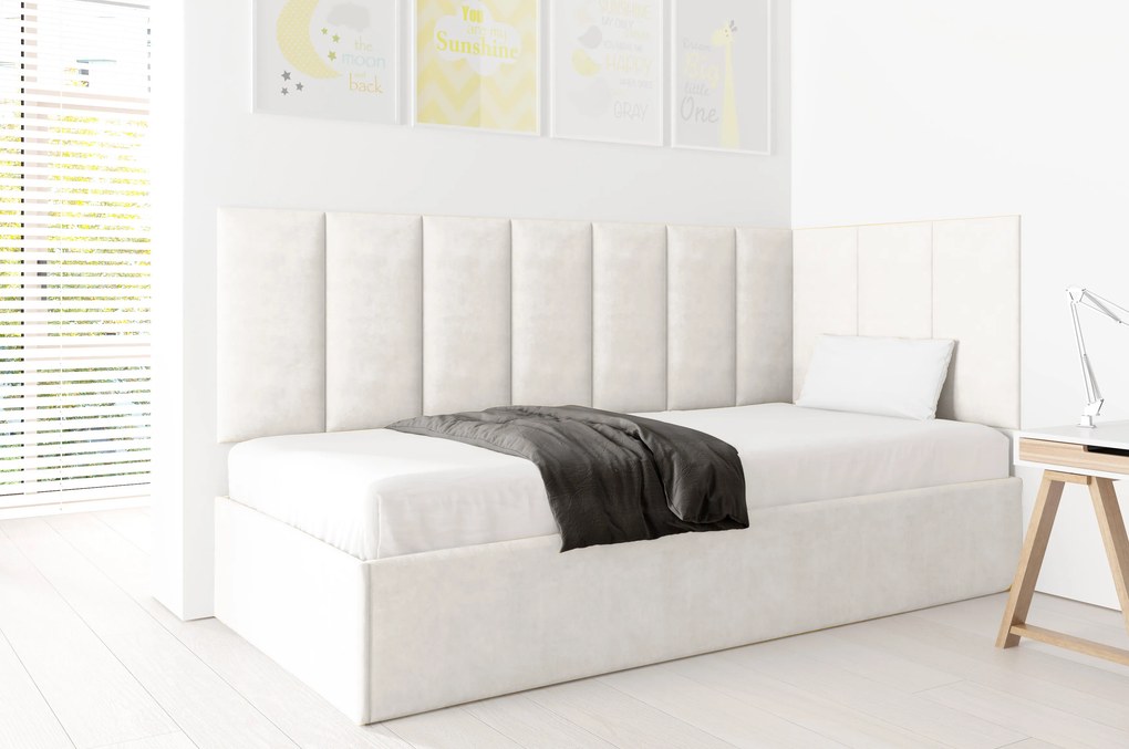 Eka Čalouněná postel Lucy s čalouněnými panely ZDARMA - 90x200 cm Barva látky Trinity: Červená (Trinity 2309)