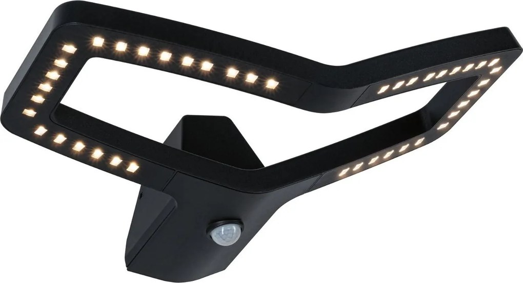 P 94791 LED venkovní nástěnné svítidlo Smart Home Zigbee 3.0 Alara pohybové čidlo IP44 hranaté 375x270mm 3000 - 2200K 10W 230V antracit kov - PAULMANN