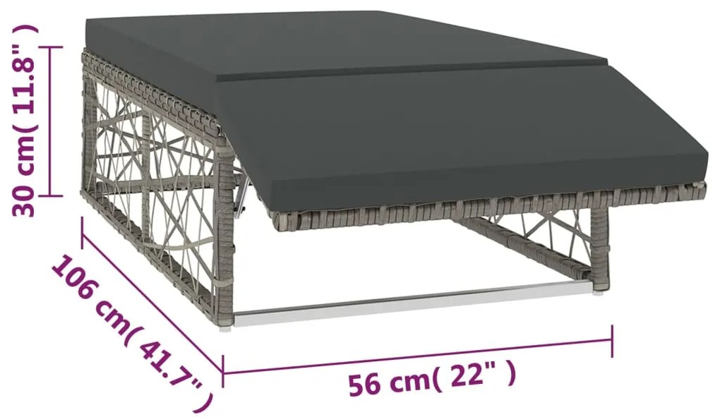 vidaXL Marketos 2dílná zahradní sedací souprava s poduškami polyratan šedá