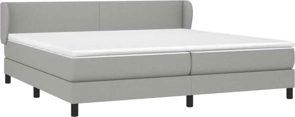 Box spring postel s matrací světle šedá 200 x 200 cm textil 3126109