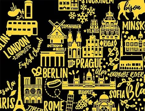 Malvis ® Obraz typografická mapa světa Velikost: 90x60 cm