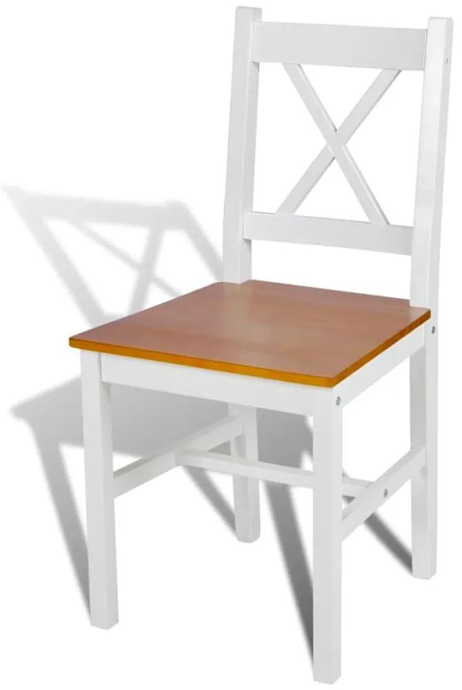 Petromila Jídelní židle 2 ks bílé borové dřevo