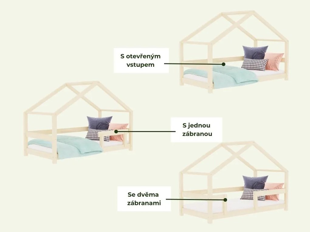 Benlemi Domečková postel LUCKY 120x200 cm se šuplíkem BUDDY + matrace METROPOLIS Zvolte zábranu: Se dvěma zábranami