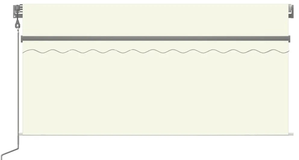 vidaXL Marketos Automatická zatahovací markýza s roletou 3,5 x 2,5 m krémová