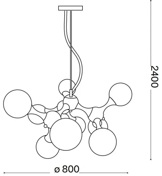 Ideal Lux - Lustr na lanku NODI 9xE14/28W/230V mosaz
