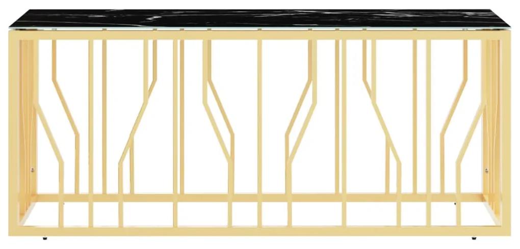 Konferenční stolek zlatý 110 x 45 x 45 cm nerezová ocel a sklo - Default Title