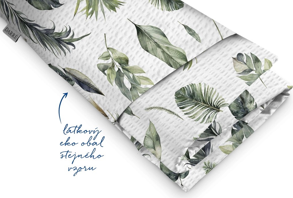Krepové prodloužené povlečení Exotické listy Velikost: 140 x 220 + 70 x 90