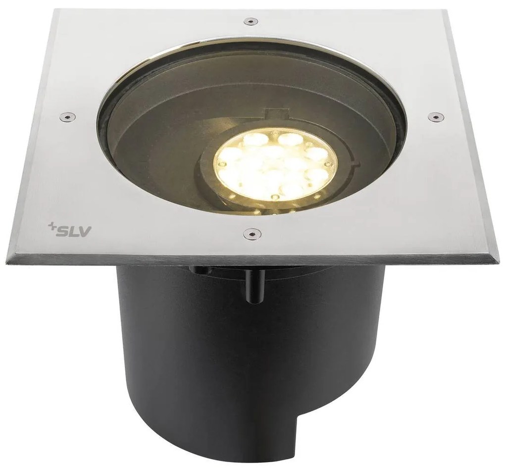 LA 1009171 DASAR® XL svítidlo do země, asymetrické, 3000K, 70°/40°, IP65/IP67, čtvercové, nerezová ocel / černá - BIG WHITE (SLV)