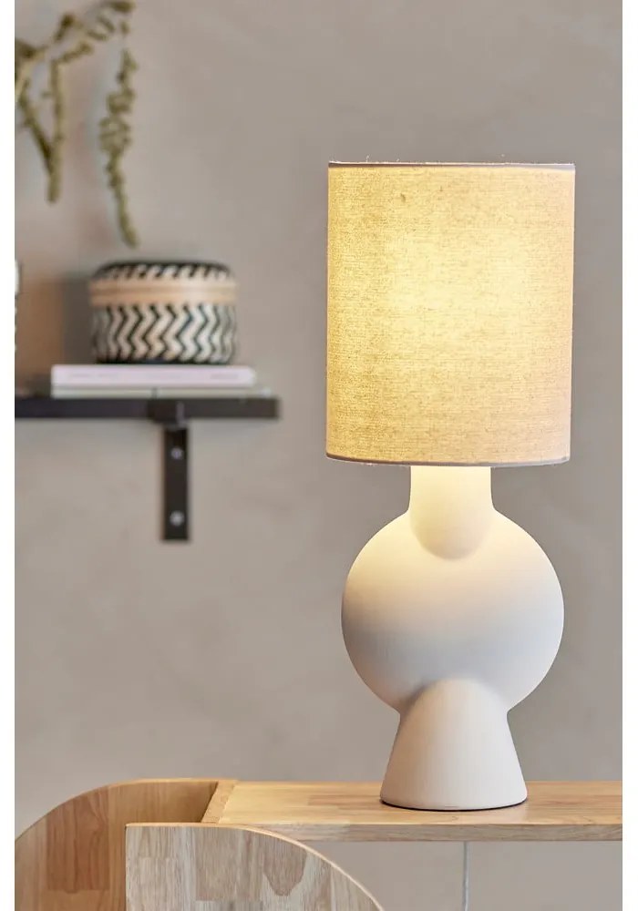 Béžová stolní lampa s textilním stínidlem (výška 54,5 cm) Sergio – Bloomingville