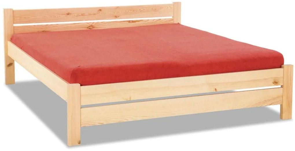 Krajča Manželská postel z masivu Zoro (letiště) 160 x 200 cm Povrchová úprava: Barevný lak RAL, Druh dřeva: Borovice