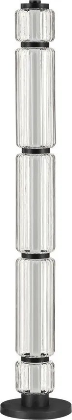 Matně černá skleněná LED stojací lampa (výška 123 cm) Liesa – Nova Luce