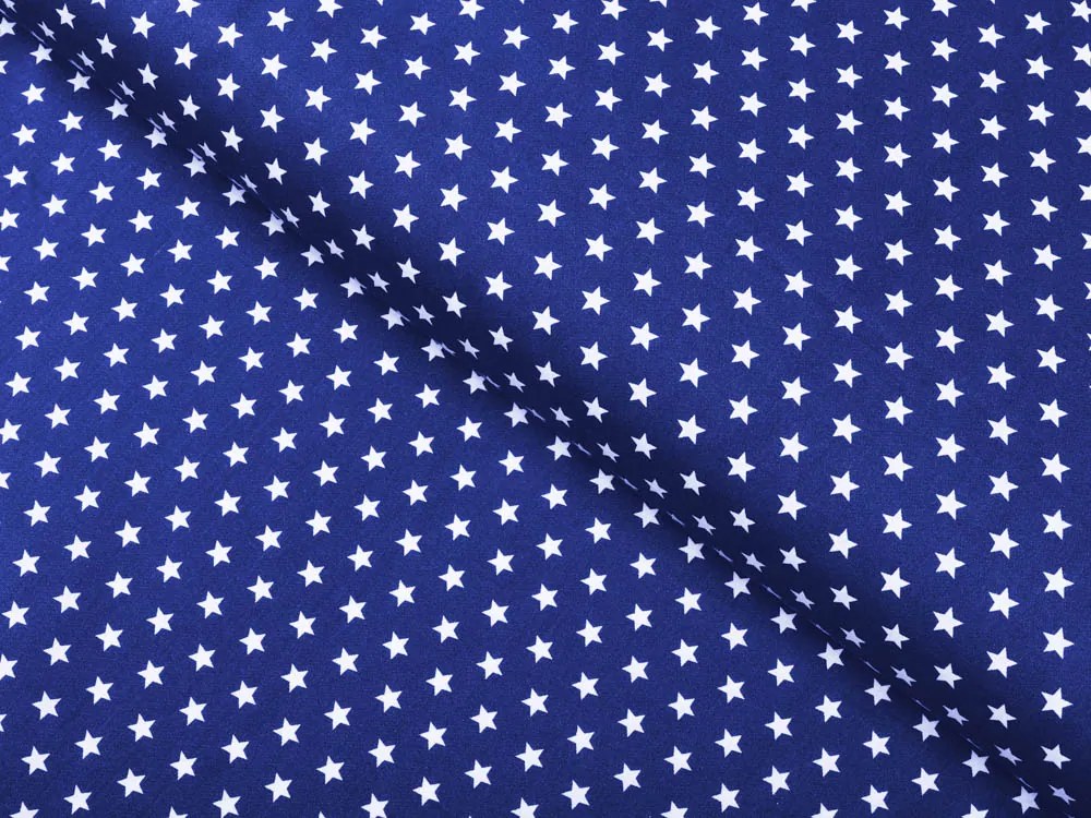 Biante Bavlněný běhoun na stůl Sandra SA-352 Bílé hvězdičky na modrém 20x120 cm