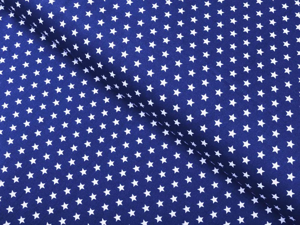Biante Bavlněný obdélníkový ubrus Sandra SA-352 Bílé hvězdičky na modrém 130x220 cm