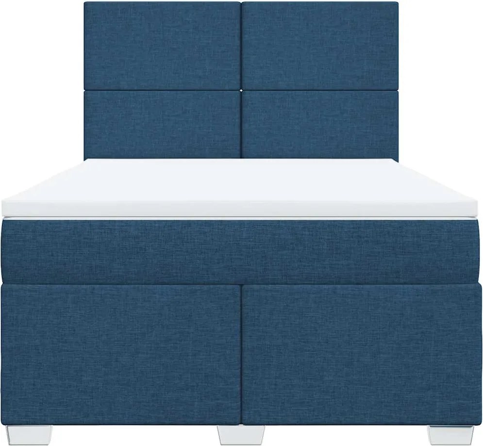 Box spring postel s matrací modrá 140x190 cm textil 3290482