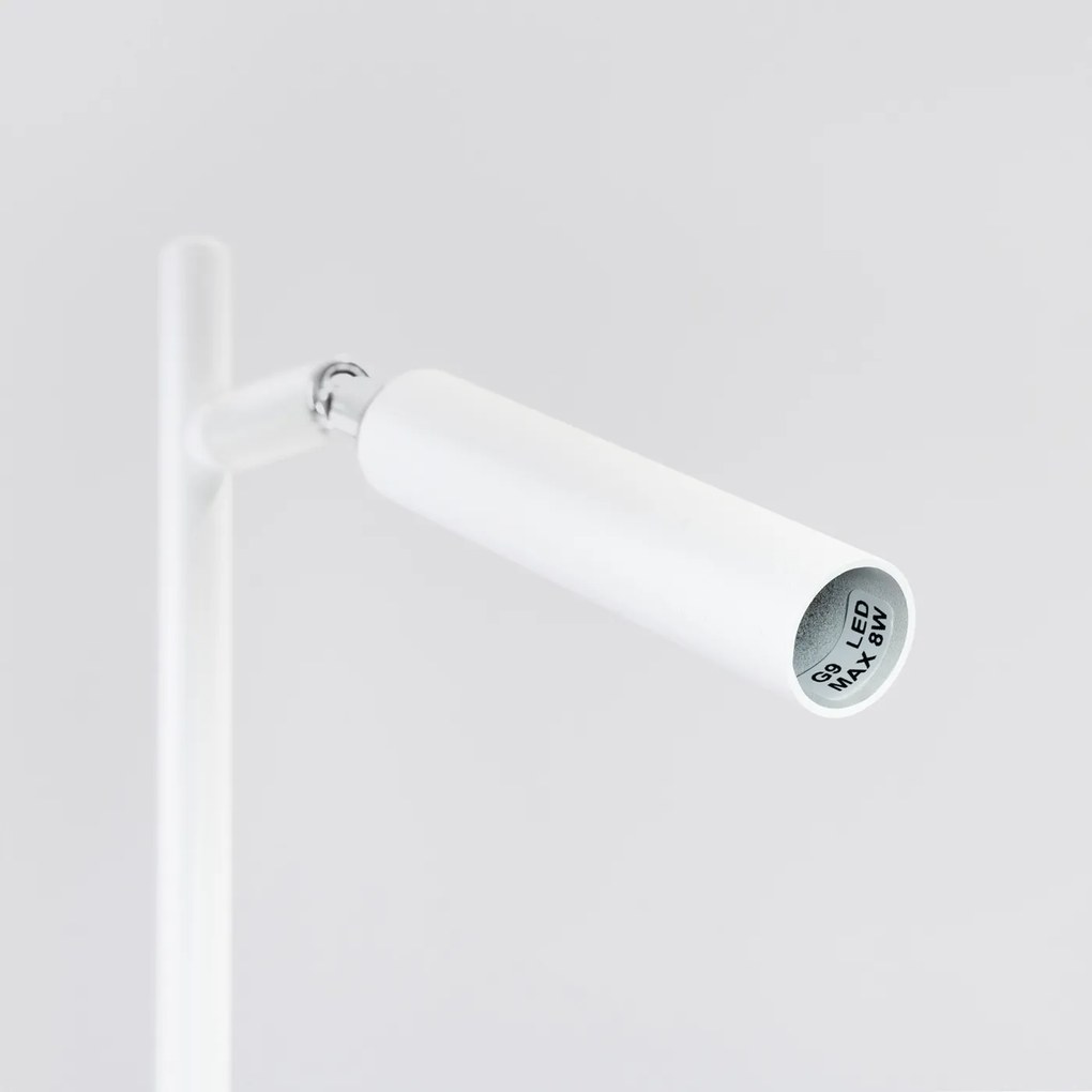 Stolní lampa Pastelo, 1x bílé kovové stínítko
