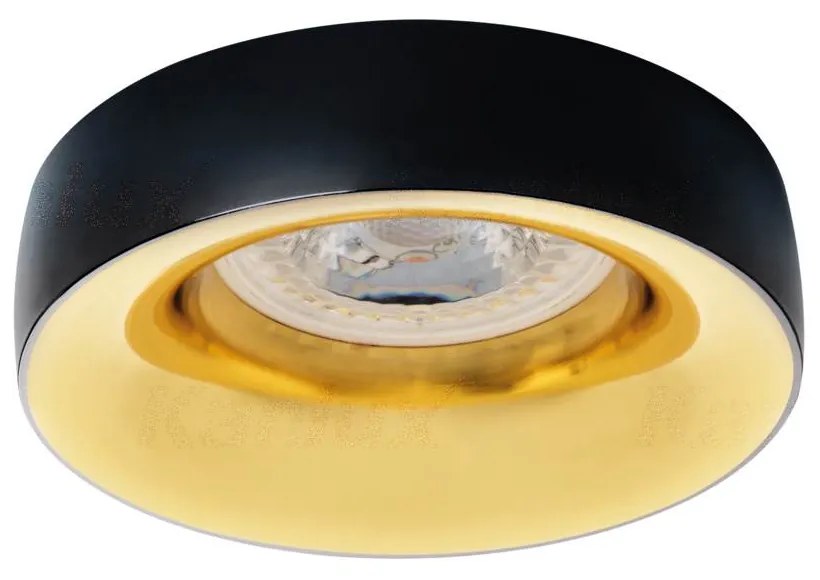 Stropní bodové vestavné osvětlení TENELO L, 70mm, kulaté, černo-zlaté K.l.x. TENELO