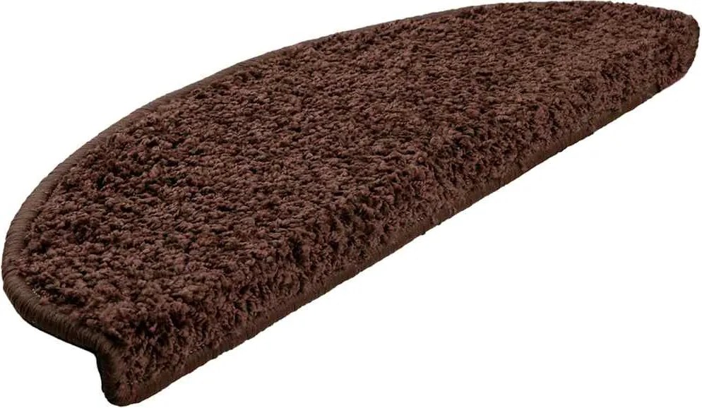 Schodové rohože 10 ks 65 x 21 x 4 cm hnědé, půlkulaté, velké 149805